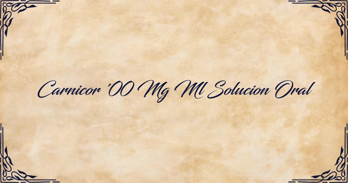 Carnicor 100 Mg Ml Solucion Oral: Información Completa sobre ...